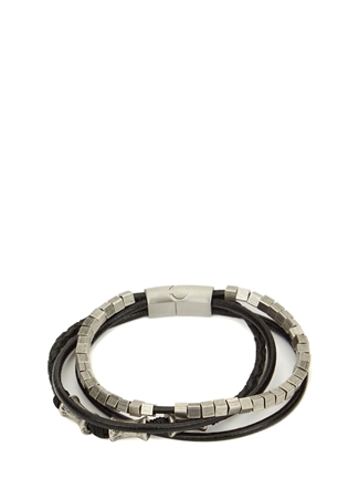 Beymen Club Erkek Metal Detaylı Çoklu Bileklik Siyah EU Beymen Club Erkek Metal Detaylı Çoklu Bileklik Siyah EU