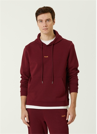 John Frank Erkek Bordo Kapüşonlu Logolu Basic Sweatshirt S EU John Frank Erkek Bordo Kapüşonlu Logolu Basic Sweatshirt S EU