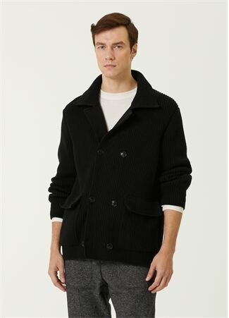 Zegna Erkek Siyah Yün Triko Ceket 54 IT