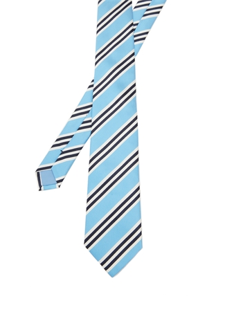 Tino Cosma Erkek Mavi Verev Çizgili İpek Kravat EU Tino Cosma Erkek Mavi Verev Çizgili İpek Kravat EU