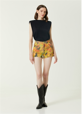 Philosophy Di Lorenzo Serafini Kadın Sarı Kamuflaj Desenli Jean Şort 38 It