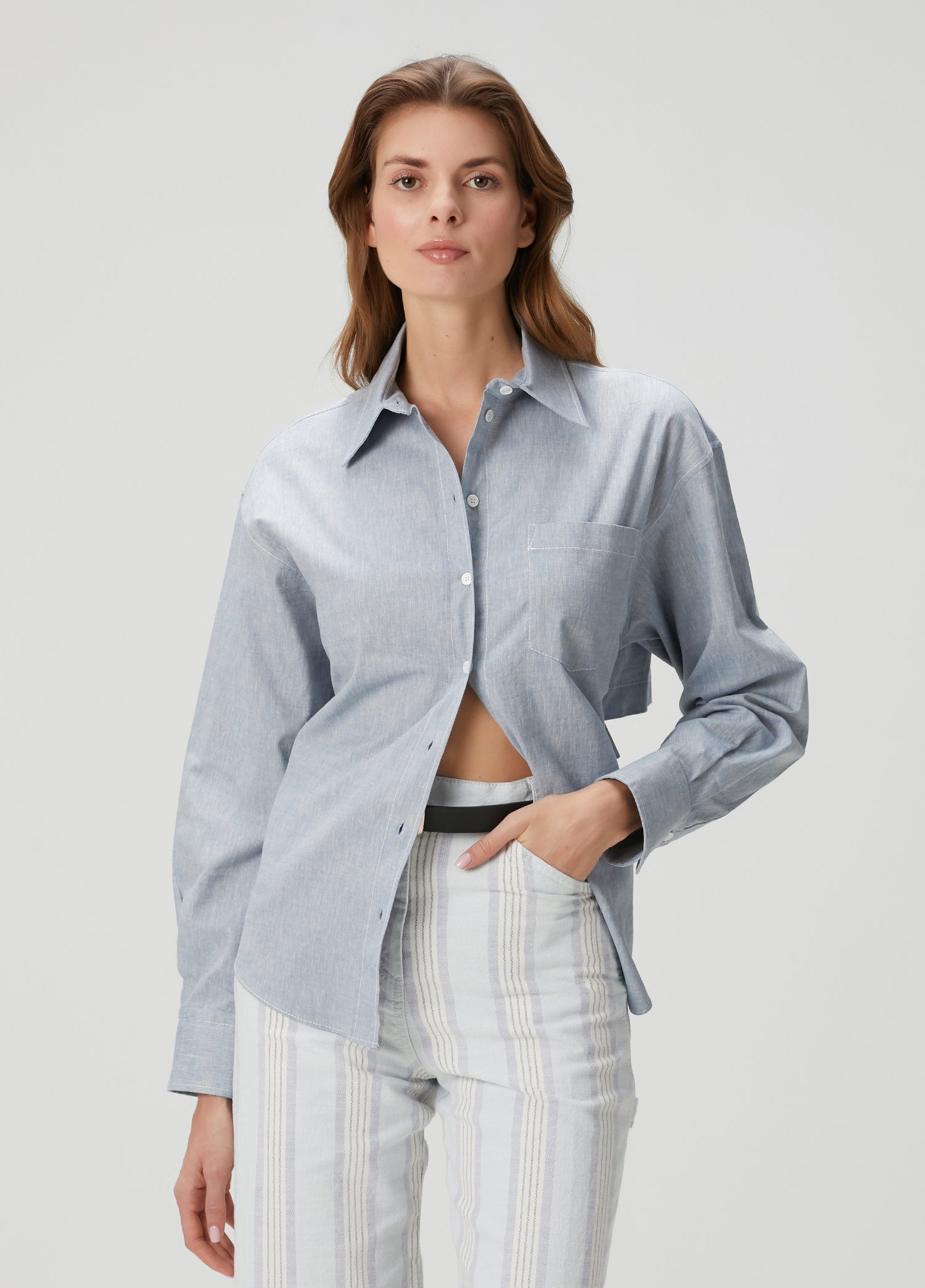 Sandro Buz Mavisi Kadın Nicoletta Mavi Gömlek 1672209 | Beymen