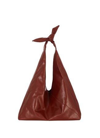 Jimba Kadın Lutetia Kahverengi Deri Omuz Çantası Turuncu EU