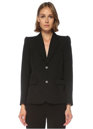 Balenciaga Kadın Siyah Kelebek Yaka Karpuz Kol Yün Ceket 36 FR