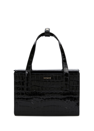 Beymen Kadın Aden Siyah Krokodil Dokulu Deri El Çantası EU