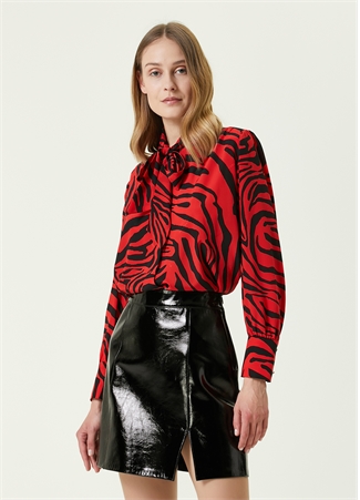 Academia Kadın Kırmızı Zebra Desenli İpek Gömlek 34 EU Academia Kadın Kırmızı Zebra Desenli İpek Gömlek 34 EU