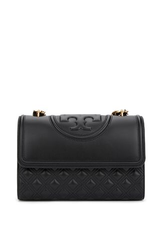 Tory Burch Kadın Siyah Logolu Deri Omuz Çantası EU