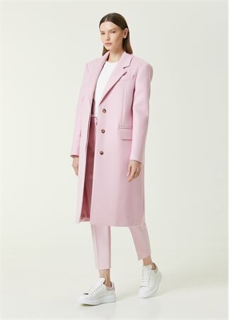 Alexander McQueen Kadın Pembe Yün Cigarette Pantolon 40 IT