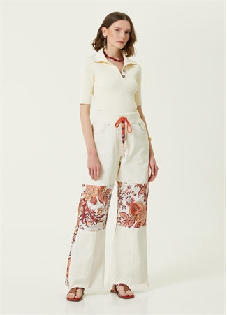 Etro Kadın Beyaz Jakarlı Jean Pantolon 25 Us Etro Kadın Beyaz Jakarlı Jean Pantolon 25 Us