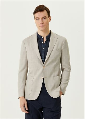 Boglioli Erkek Bej Yün Ceket 48 IT