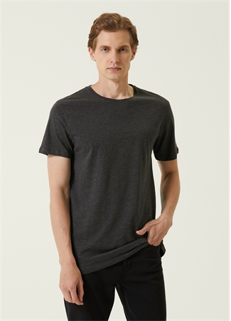 John Frank Erkek Gri Basic T-shirt S EU John Frank Erkek Gri Basic T-shirt S EU