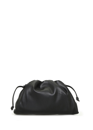 Bottega Veneta Kadın The Mini Pouch Siyah Deri Omuz Çantası EU Bottega Veneta Kadın The Mini Pouch Siyah Deri Omuz Çantası EU