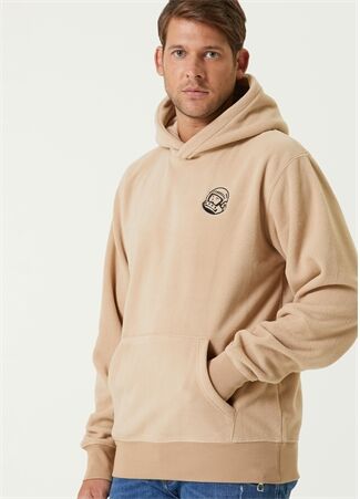 Billionaire Boys Club Erkek Bej Kapüşonlu Logo Detaylı Sweatshirt S EU
