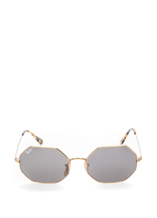 Ray-Ban Gold Gri Altıgen Formlu Güneş Gözlüğü Altın Rengi 54 EU Ray-Ban Gold Gri Altıgen Formlu Güneş Gözlüğü Altın Rengi 54 EU
