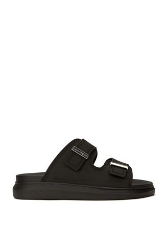 Alexander McQueen Erkek Siyah Çift Kemerli Terlik 40 EU