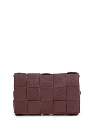 Bottega Veneta Kadın Bordo Örgü Dokulu Deri Omuz Çantası EU