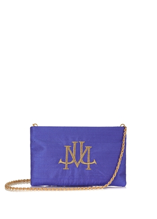 Jimba Kadın Rachel Mor Logo Nakışlı İpek Omuz Çantası Eu