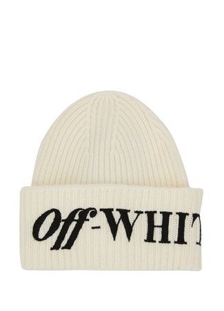 Off-White Kadın Beyaz Logo Nakışlı Yün Bere EU Off-White Kadın Beyaz Logo Nakışlı Yün Bere EU