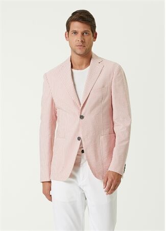 Pal Zileri Erkek Bordo Kelebek Yaka Çizgi Desenli Ceket 50 IT