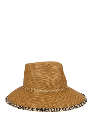 Eric Javits Kadın Siyah Krem Püskül Detaylı Şapka EU Eric Javits Kadın Siyah Krem Püskül Detaylı Şapka EU