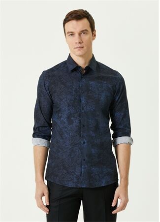 Palzileri Lab Erkek Lacivert Karışık Desenli Gömlek Mavi 38 IT
