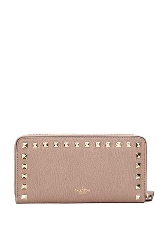 Valentino Garavani Kadın Rockstud Pembe Deri Cüzdan EU Valentino Garavani Kadın Rockstud Pembe Deri Cüzdan EU