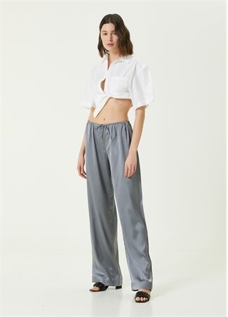 Jacquemus Kadın Mentalo Gri Saten Pantolon 36 FR