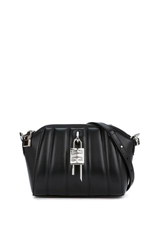 Givenchy Kadın Antigona Lock XS Siyah Deri Omuz Çantası EU Givenchy Kadın Antigona Lock XS Siyah Deri Omuz Çantası EU