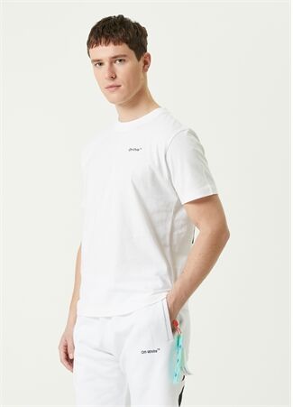 Off-White Erkek Beyaz Logo Baskılı T-shirt S EU