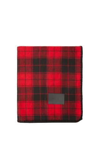 Beymen Hediye Kırmızı Siyah Ekose Jakarlı Battaniye