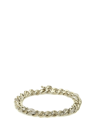 Beymen Collection Kadın Taşlı Zincir Bileklik Gri EU