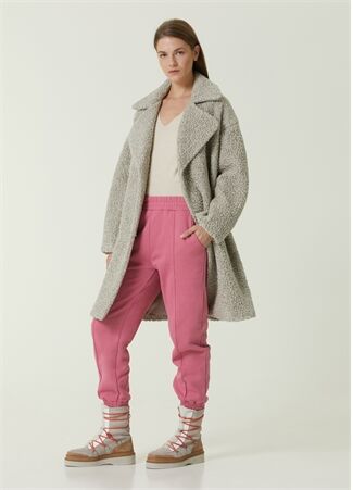 Beymen Club Kadın Gri Kruvaze Peluş Kaban M