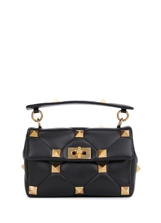 Valentino Garavani Kadın Roman Siyah Deri Omuz Çantası EU