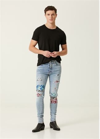 Amiri Erkek Mavi Yıpratmalı Jean Pantolon 32 US Amiri Erkek Mavi Yıpratmalı Jean Pantolon 32 US