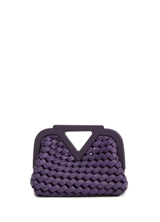 Bottega Veneta Kadın Point Mor Deri Çanta EU Bottega Veneta Kadın Point Mor Deri Çanta EU