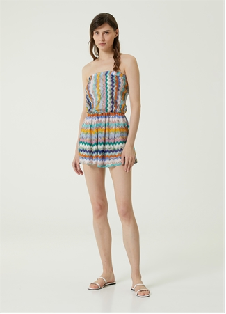 Missoni Mare Kadın Straplez Zikzak Desenli Mini Tulum 42 IT Missoni Mare Kadın Straplez Zikzak Desenli Mini Tulum 42 IT
