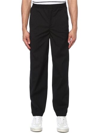Neil Barrett Erkek Lacivert Normal Bel Çizgi Desenli Pantolon Siyah 46 IT