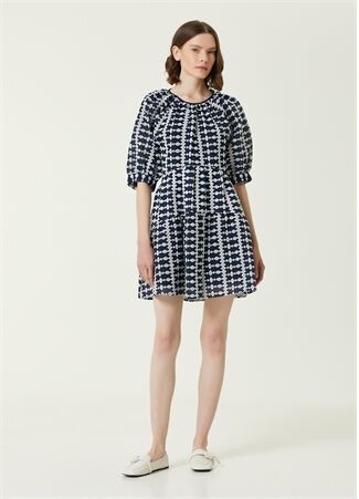 Maje Kadın Lacivert Ekru Nakışlı Mini Elbise 34 Fr Maje Kadın Lacivert Ekru Nakışlı Mini Elbise 34 Fr