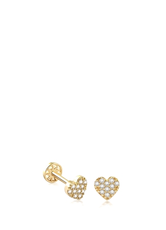 Collection-Pimiento Kadın Kalp Formlu Altın Rengi Tek Küpe EU Collection-Pimiento Kadın Kalp Formlu Altın Rengi Tek Küpe EU