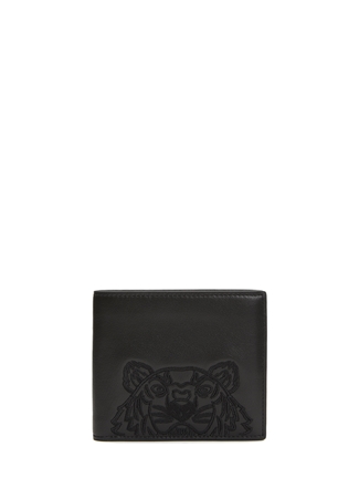 Kenzo Erkek Siyah Logo Nakışlı Deri Cüzdan Eu