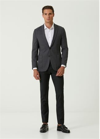 Beymen Club Erkek Gri Kelebek Yaka Yün Ceket 46