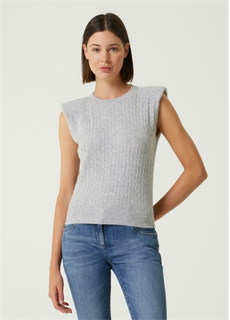 Brunello Cucinelli Kadın Gri Saç Örgü Kolsuz Kaşmir Triko S EU Brunello Cucinelli Kadın Gri Saç Örgü Kolsuz Kaşmir Triko S EU