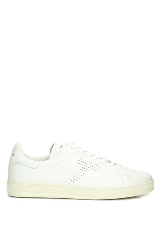 Tom Ford Erkek Warwick Beyaz Deri Sneaker 0 UK