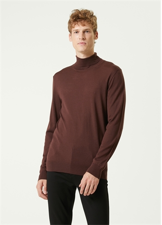 Beymen Collection Erkek Kahverengi Balıkçı Yaka Yün Kazak S EU