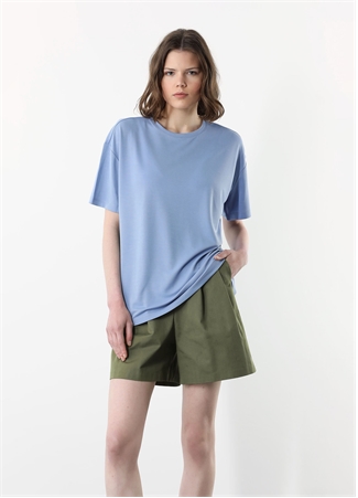 Network Kadın Mavi Basic T-shirt L EU