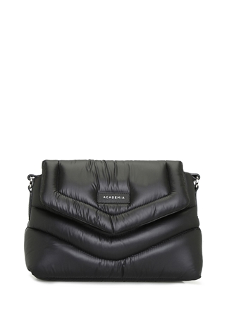 Academia Kadın Siyah Logolu Puff Omuz Çantası EU