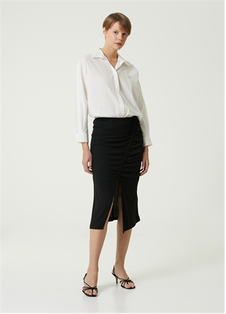 Beymen Club Kadın Siyah Drapeli Midi Krep Jersey Kalem Etek XS Beymen Club Kadın Siyah Drapeli Midi Krep Jersey Kalem Etek XS