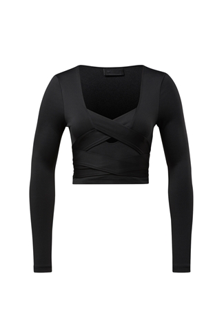 Reebok Kadın X Cardi Siyah Çapraz Bantlı T-shirt XS EU