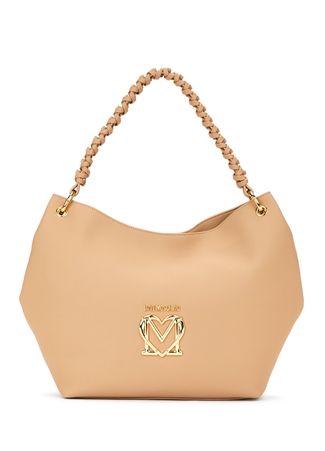 Love Moschino Kadın Bej Logolu Hobo Eu
