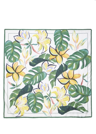 Beymen Collection Kadın Tropikal Desenli İpek Şal Yeşil Eu Beymen Collection Kadın Tropikal Desenli İpek Şal Yeşil Eu